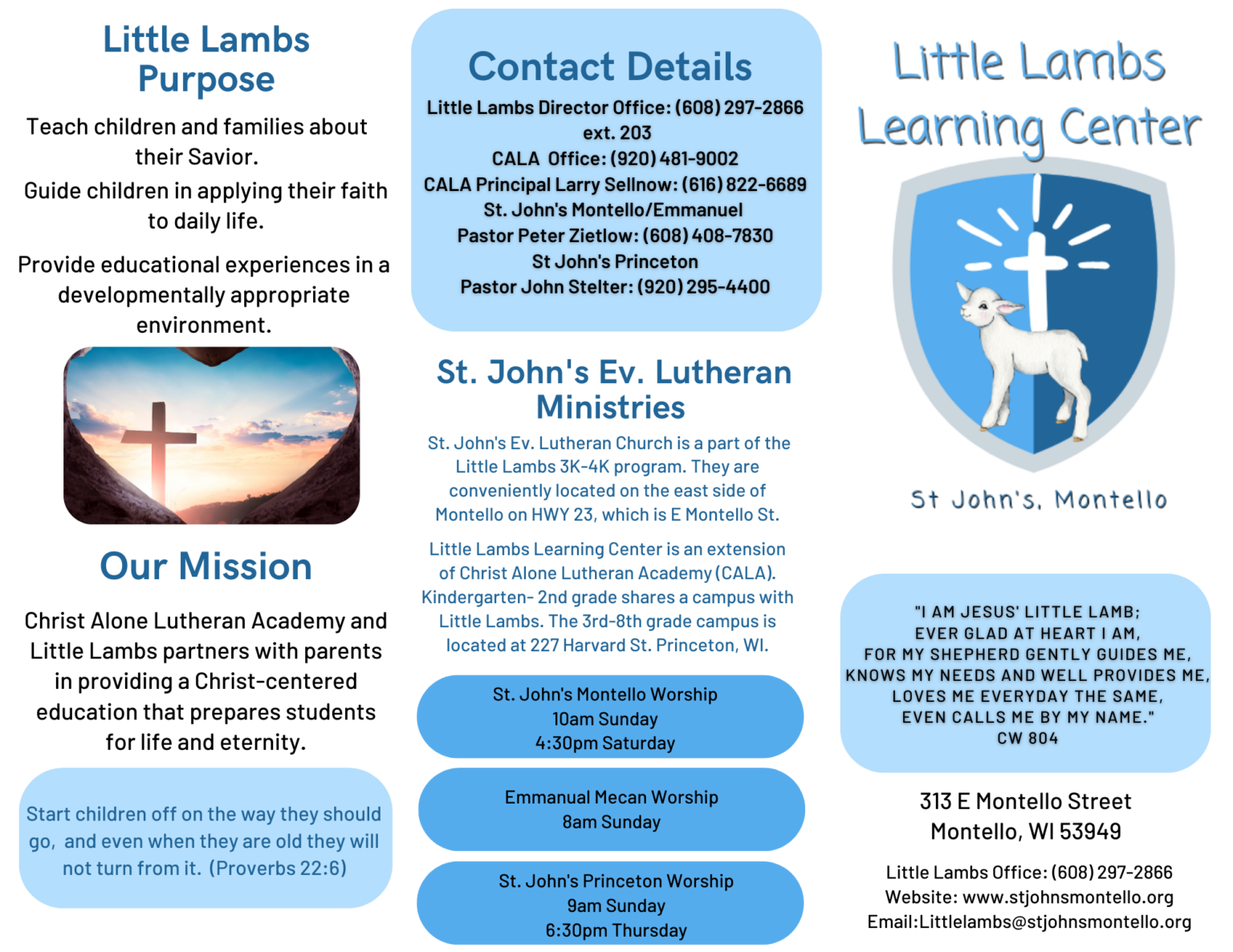 Little Lambs Registration – St. John's Evangelical